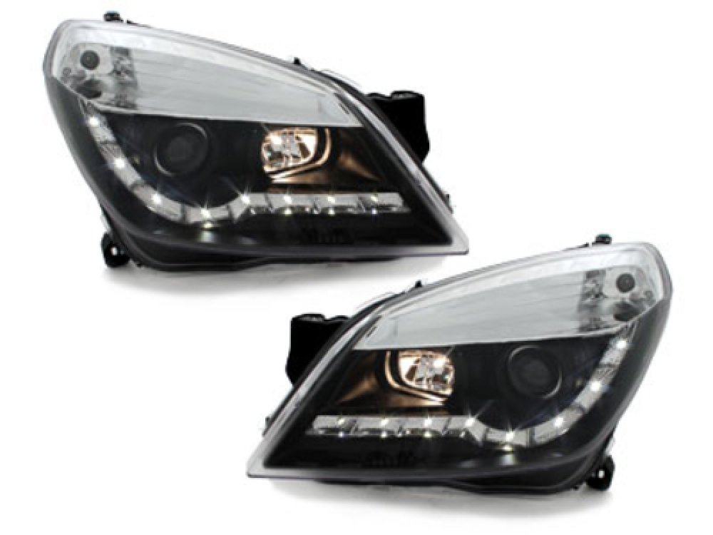 Купить SWO13GXB Фары передние Dayline Black на Opel Astra H в наличии
